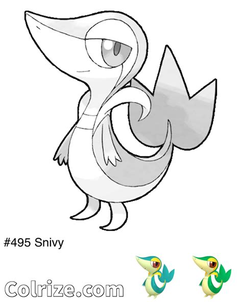 Pokemon Black And White Snivy Coloring Pages Mega Sceptile From