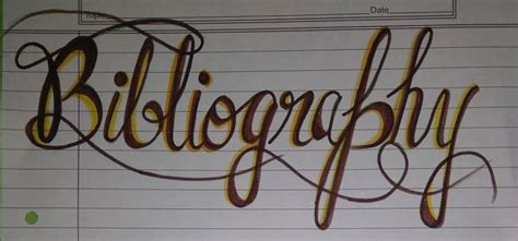 Calligraphy Word Bibliography In Two Colour Shades Calligraphy Word Bibliography In Two Colour Shades