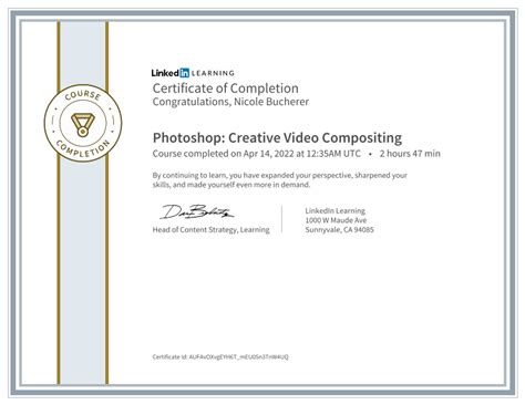 Nicole Bucherer On Linkedin Certificate Of Completion