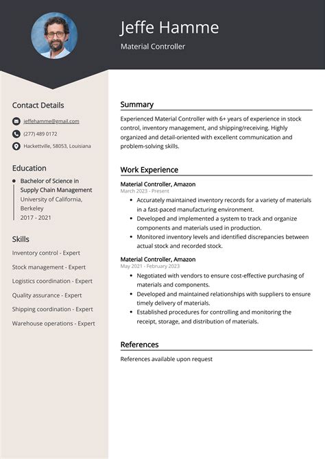 Material Controller Cv Job Description Sample And Guide