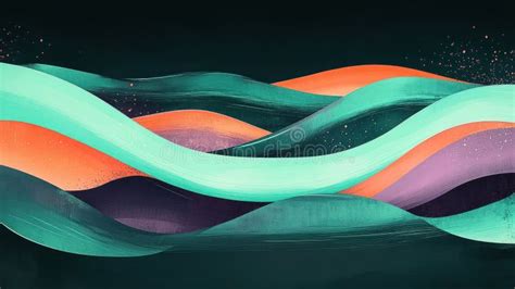 Abstract Waves In Vibrant Colors Create A Dynamic And Soothing Visual Experience Stock