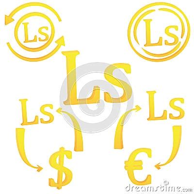 Latvian Lat Currency Symbol Icon Of Latvia Cartoon Vector