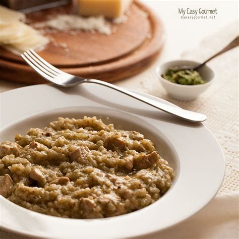 Delicious Chicken Risotto With Arugula Pesto