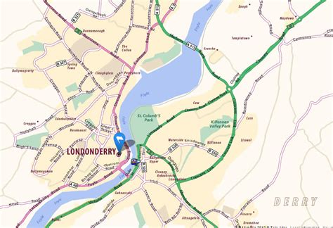 Derry Map And Derry Satellite Image