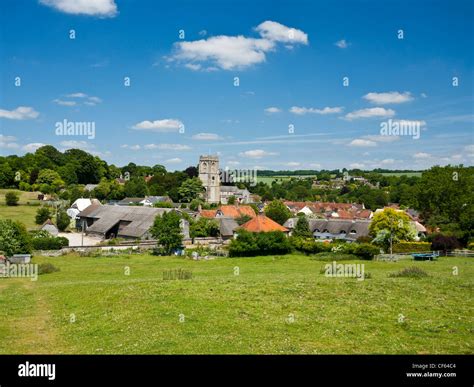 View Over The Village Of Aldbourne Dominated By The Church Of Saint