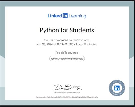 Utsab Kundu On Linkedin Python Programming Learning Linkedinlearning