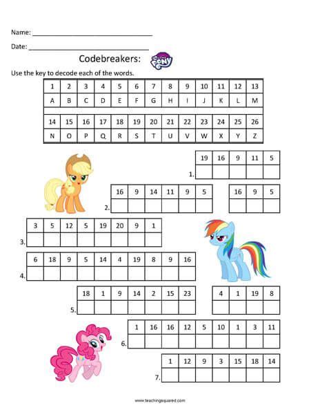 Codebreaker Characters Teaching Squared Ejercicios Para Niños