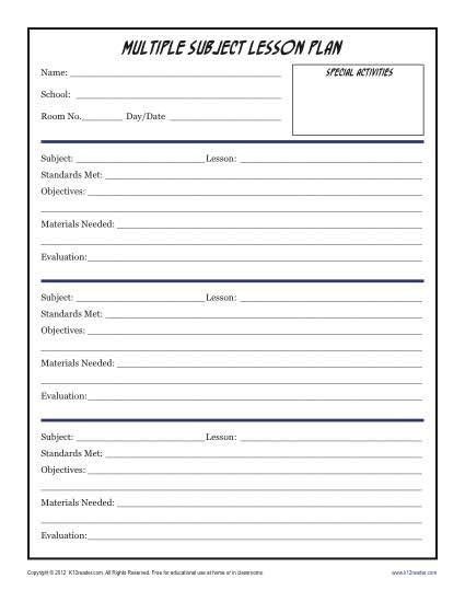 20 3rd Grade Lesson Plan Template