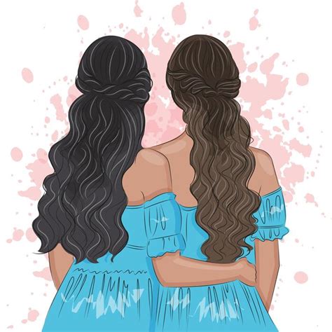Two Girls Vector Art Icons And Graphics For Free Download