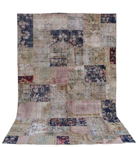 Vintage Overdyed Patchwork Floral Rug 17855