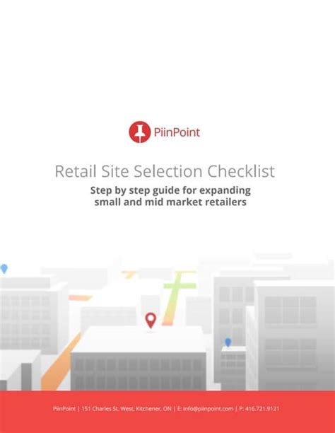 Retail Site Selection Checklist Pdf