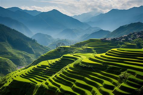 绿色梯田高清图片下载 正版图片600575396 摄图网