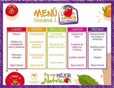 Menú Saludable Meriendas Escolares Saludables