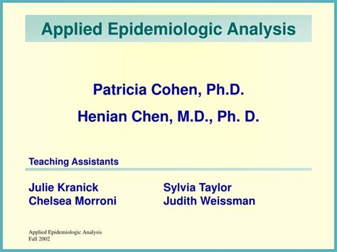 Ppt Applied Epidemiologic Analysis Powerpoint Presentation Free