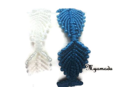 Macramya Blue Leaf Micro Macrame Bracelet Beautiful Leafmicromacrame