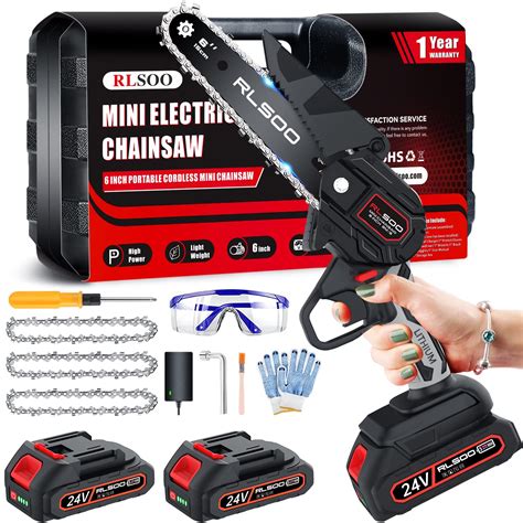 Mini Chainsaw Rlsoo Upgraded 6 Inch 24v Battery Powered Mini Chainsaw Cordless