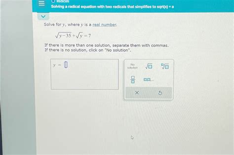 Solved Radicalssolving A Radical Equation With Two Radicals