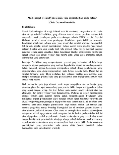 1811021012 Desmon Kamaludin Uas Desainpembelajaran Pdf