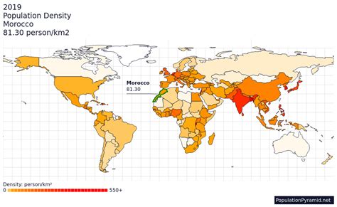 Population Density Morocco 2019