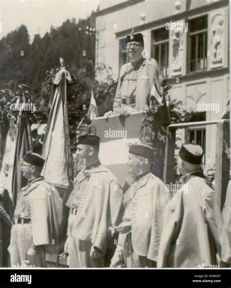 A 20th Century Photograph Of Fran Pavlin And Jakob Spričar Speaking In