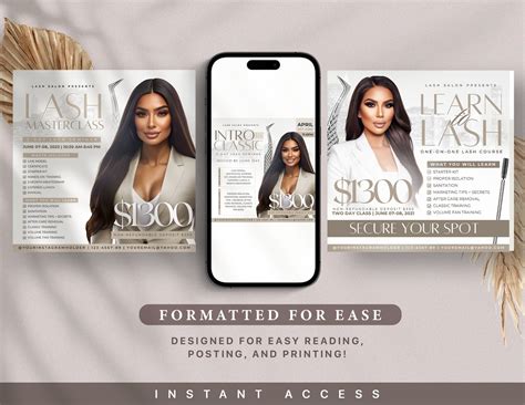 Lash Class Flyer Set Course Flyer Lash Training Course Book Now