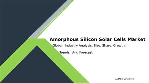 Amorphous Silicon Solar Cells Market Report Global Forecast From 2025 To 2033