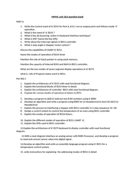 Mpmc Unit 3and4 Question Bank Pdf