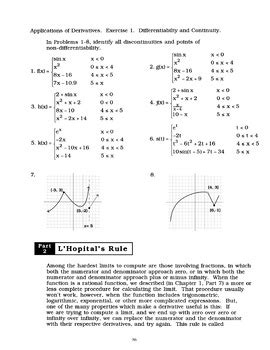 AP Calculus AB Limits And Continuity Derivatives Applications Activities