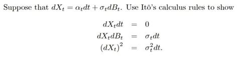 solved suppose that dxt qtdt 0 dbt use itô s calculus