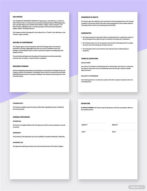 Technology Partnership Agreement Template