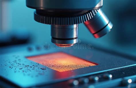 Close Up Photo Of Microchip Transistor Test Under The Microscope In