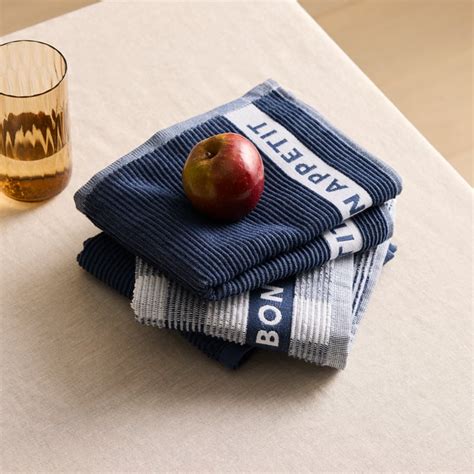 Australian Cotton Navy Tea Towel Pack Of 3 Adairs