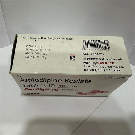 Amlodipine Besylate Tablets Ip 10 Mg At ₹ 895strip In Amravati Id