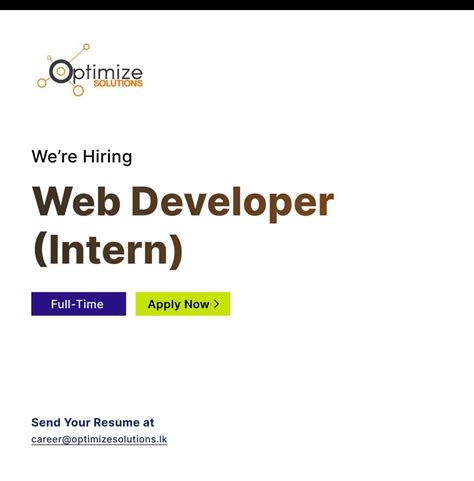 Web Developer Internship Jobseekerlk
