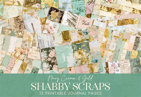 Shabby Journal Patterns Mint Green Pink Graphic By Visual Gypsy