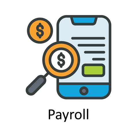 Payroll Vector Fill Outline Icon Design Illustration Taxes Symbol On