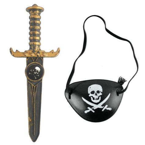 Halloween Plastic Weapon Skeleton Assassin Pirate Dagger Pirate Eye Patch Cosplay Prop Wish
