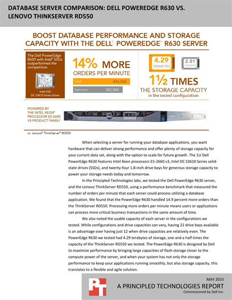 Pdf Database Server Comparison Dell Poweredge R630 Vs … · A Principled Technologies Report 3
