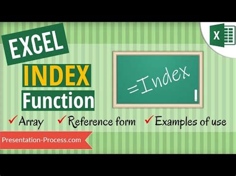 How To Use Index Function In Excel Array Reference YouTube