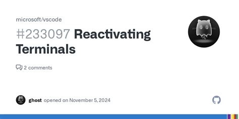 Reactivating Terminals Issue Microsoft Vscode GitHub