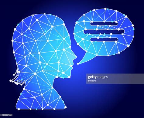 Woman Chatbubble Blue Triangle Node Vector Pattern High Res Vector