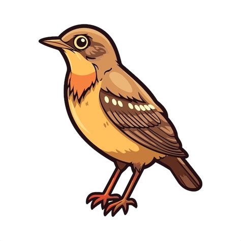 Premium Vector Thrush Cute Funny Cartoon Kawaii Clipart Colorful