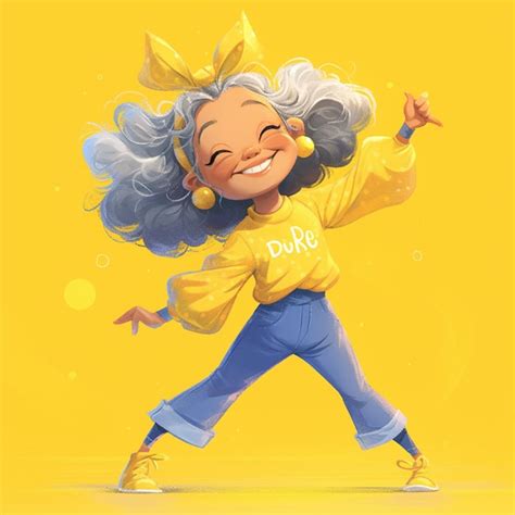 Premium Vector Mixed Race Girl In Her 50s Leading A Dance Class