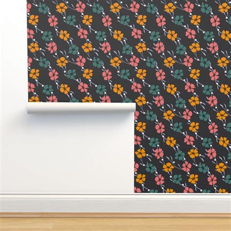 Lilic Vine Floral Wallpaper Spoonflower