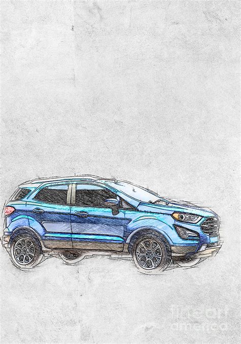 Ford Ecosport Titanium Ford Subcompact Crossover Suv Blue Mixed Media