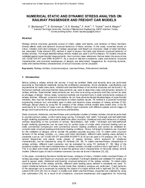 Pdf Numerical Static And Dynamic Stress Analysis On Railway Passenger