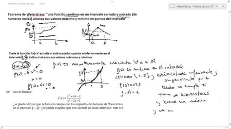Teorema De Weierstrass Con Ejemplos Youtube