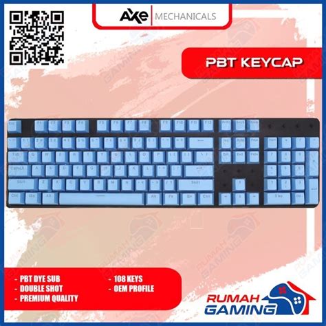 Jual Keycap Keycaps Oem Profile Abs Double Shot 108 Keys Keyboard Biru Muda Shopee