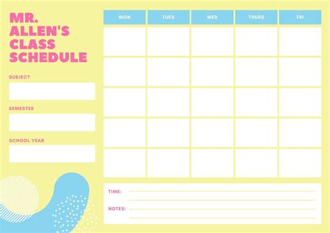 Class Schedule Maker Create Free Timetables Online Canva