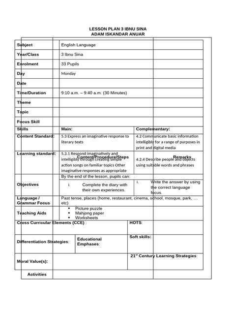 Year 3 Topic 8 Diary Pdf Learning English Studies